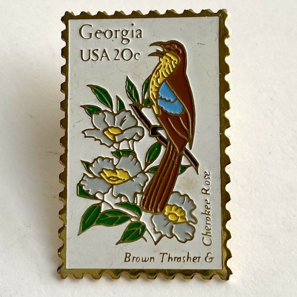 Vintage Winco Int. Georgia Usps Stamp Pin 20 Cent Wit… - Gem